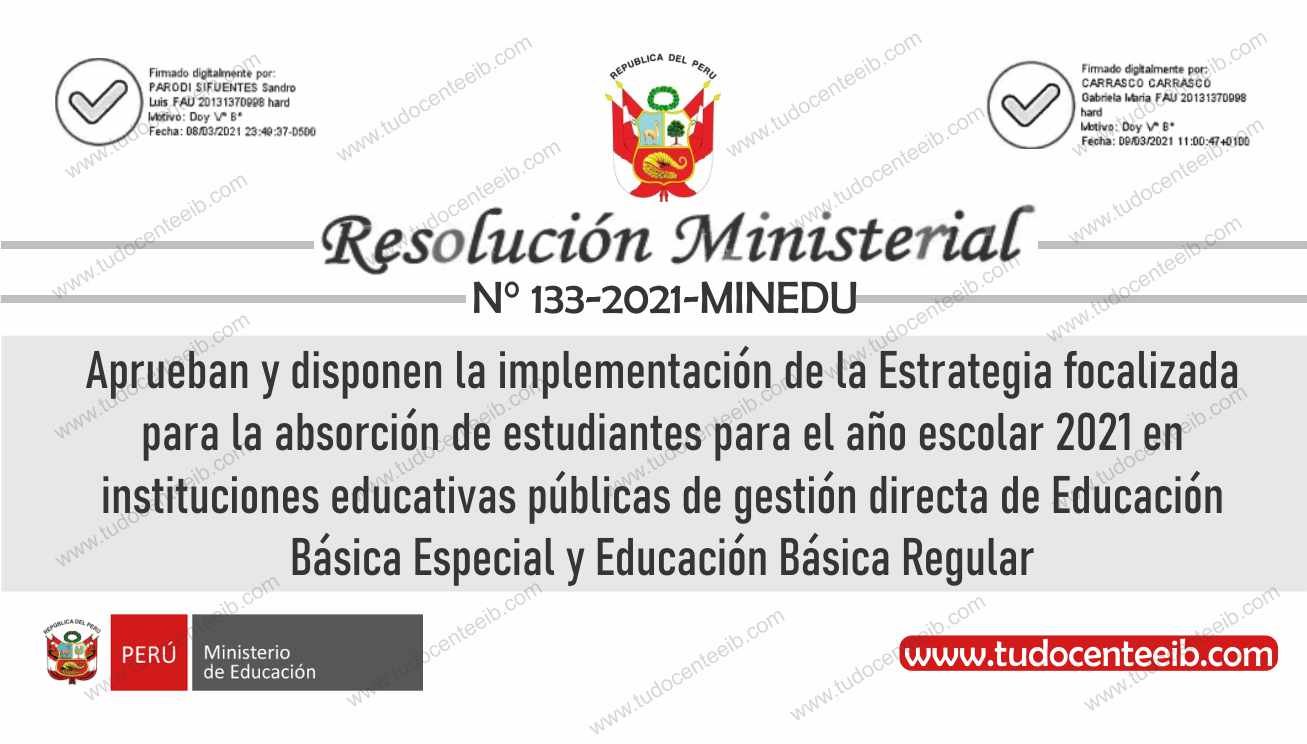 Aprueban y disponen la implementación de la Estrategia focalizada para la absorción de ...